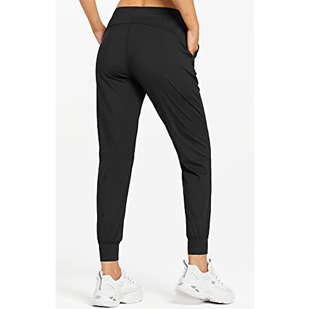 Libin Women's Joggers Pants Athletic Sweatpants with Pockets Running Tapered Casual Pants for Workout,Lounge, Black L