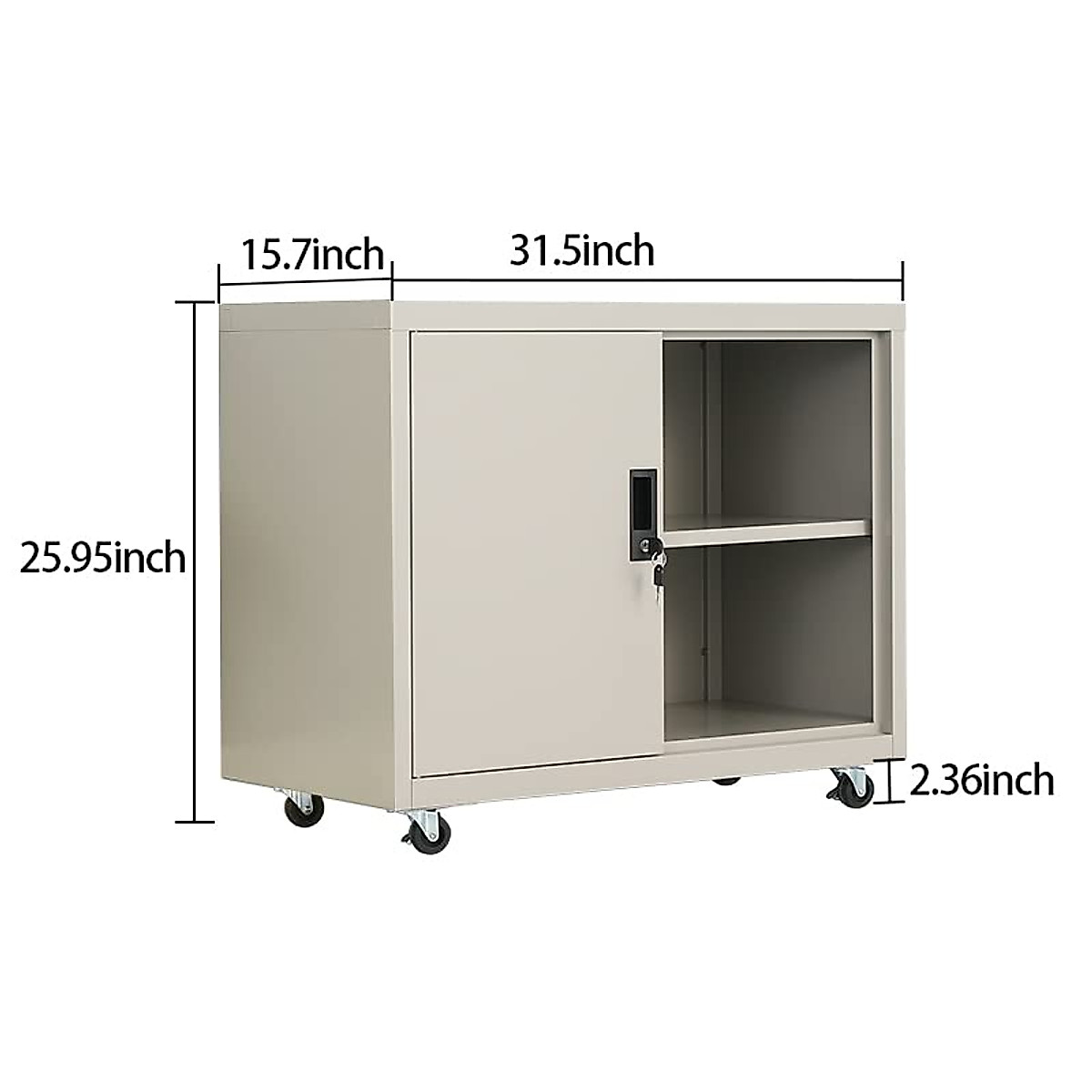 Fumedo Metal Mobile Lateral File Cabinet, Storage Locker,Printer Stand with Open Storage Shelves for Office,School,Home,Living Room. (Gray)