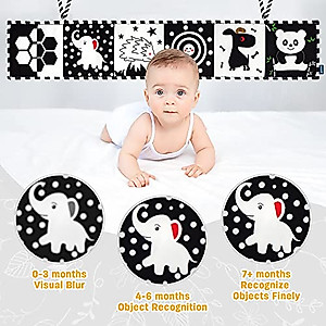 SYNARRY Baby Toys, High Contrast Baby Book for Newborn Toys 0-3 Months Baby Cloth Books 0-6 Months Black and White Books for Babies Tummy Time Toys for Babies 0-6 Months