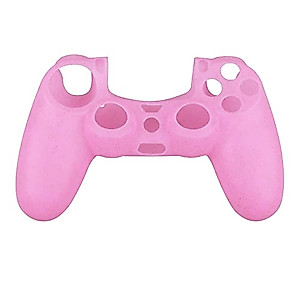 RALAN Controller Skin for PS4 Glitter Anti-Slip Silicone Cover Protector Compatible with PS4 Slim/PS4 Pro Wireless/Wired Gamepad Controller with 4 Cat Paw Thumb Grip Caps & Black Pro Thumb Grip x 8.