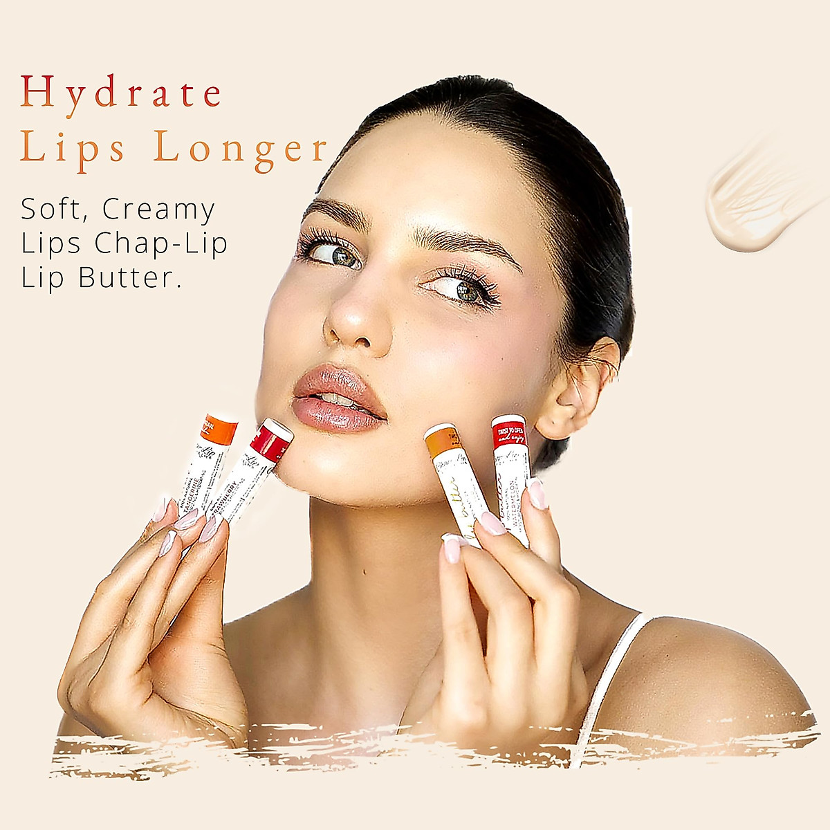 CHAP-LIP Lip Balm Lip Butter with Fruit Flavors, Cocoa Butter, Coconut Oil Moisturizing Vitamin E & Total Hydration Treatment & Soothing Lip Therapy 60 Ct. Made in USA