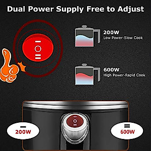 Topwit Electric Hot Pot Mini, 1.2 Liter Electric Cooker, Noodles Cooker, Electric Kettle with Multi-Function for Steam, Egg, Soup and Stew with Over-Heating Protection, Boil Dry Protection, Dual Power