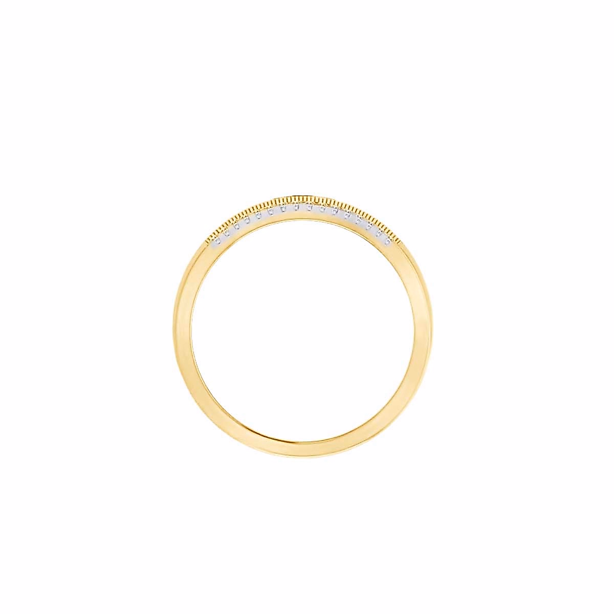 AFFY 1/5 Carat CT Princess/Round Cut White Natural Diamond Split Shank Engagement Wedding Bridal Ring Set In 10k Solid Yellow Gold (I-J Color, I2-I3 Clarity, 0.20 Cttw) Ring Size-8