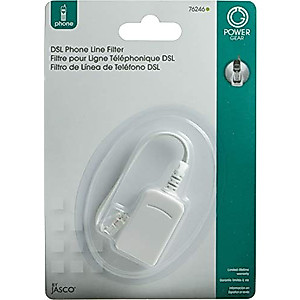 Power Gear Phone Line Dsl Filter, One Device, Male to Female, 1 Line Noise Filter, for Answering Machines, Telephones or Fax Machine, White, 76246