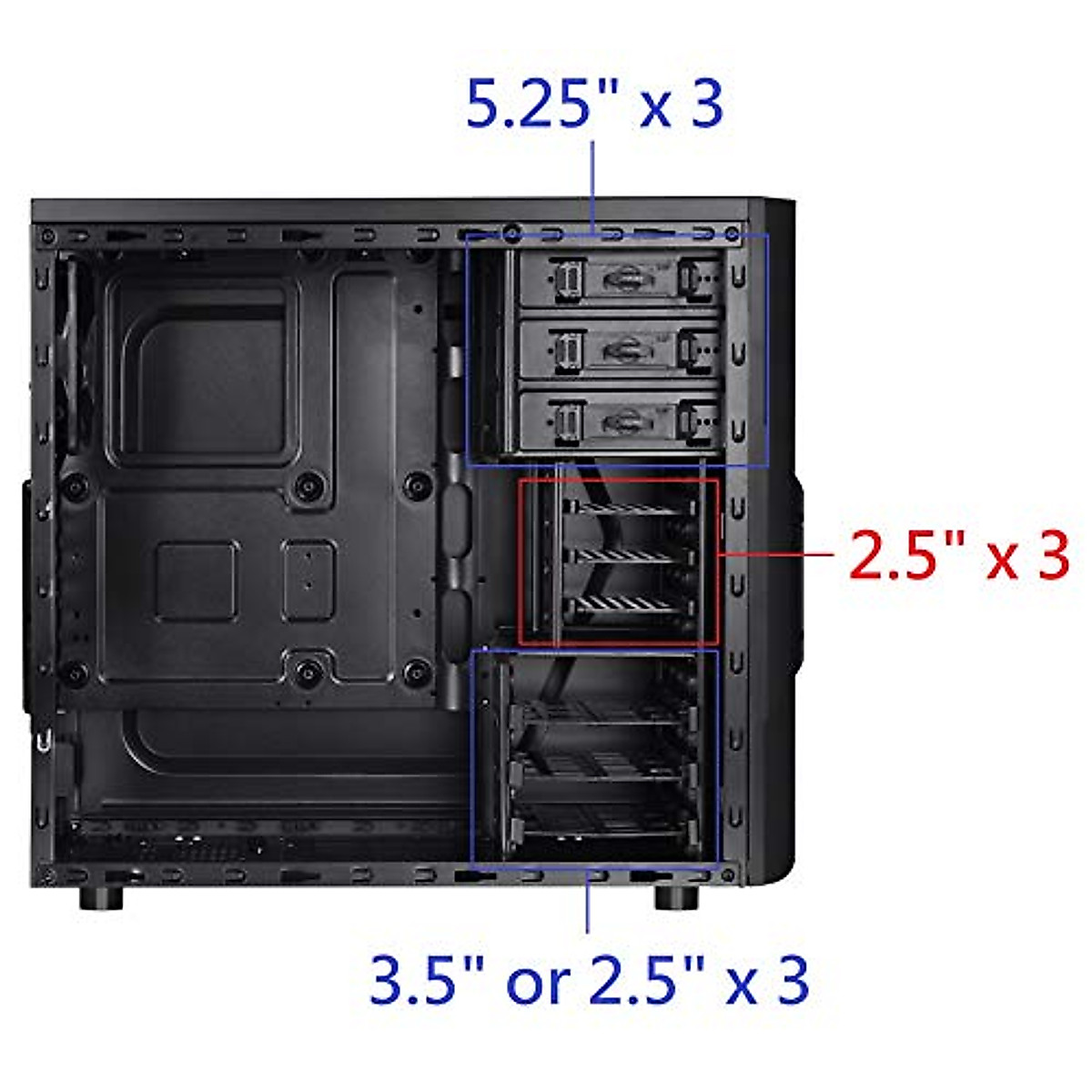 Thermaltake Versa H22 Black ATX Mid Tower Perforated Metal Front and Top Panel Gaming Computer Case 2.0 Edition with One 120mm Rear Fan Pre-Installed CA-1B3-00M1NN-A0