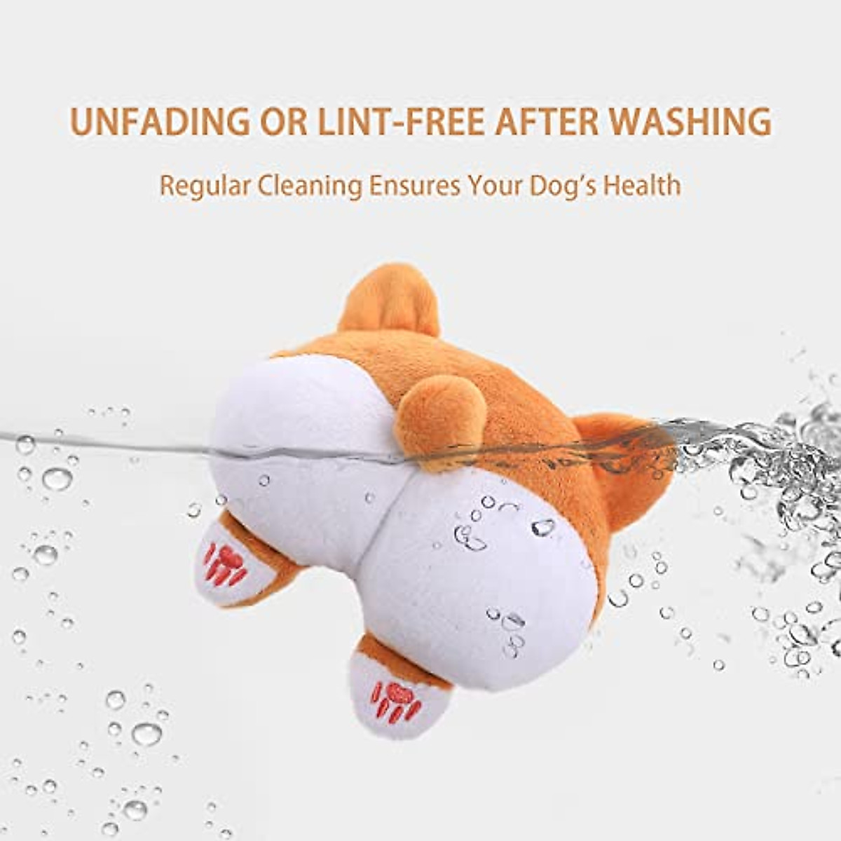 ROZKITCH Pet Dog Toys Corgi Cute Butt Shaped Plush Toy Squeaky Dog Toy, Stuffed Plush Puppy Dog Chew Toy for Small Medium Dogs