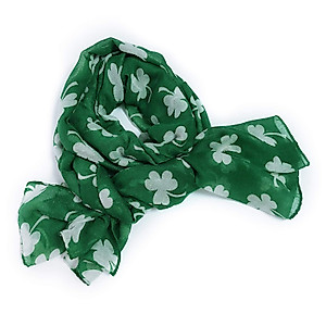 GERINLY Shamrock Scarf Fashion Spring Wrap Green Shawl for St. Patrick's Day Travel Head Scarf Unique Hijab (Green)