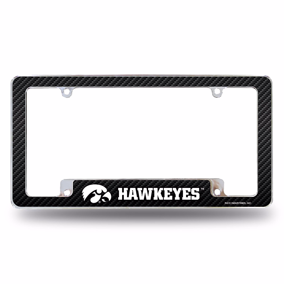 Rico AFC250101BCF Iowa University - Carbon Fiber Design - All Over Chrome Frame,Multi,12" x 6"