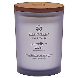 Chesapeake Bay Candle Scented Candles, Serenity + Calm (Lavender Thyme) & Stillness + Purity (Rose Water), Medium (2-Pack), 2 Count