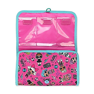 L.O.L. Surprise! Girl's Tri-fold Multipurpose Collectible Toy Storage Accessory Toiletry Travel Bag Case (One Size, Pink)