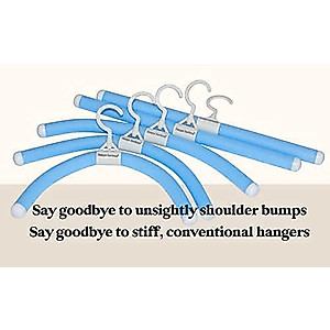 Feel Kozi No Bumps Hangers - Sweater Hangers No Shoulder Bump - Padded Hangers and Foam Hangers for Wet Clothes - No Slip Hangers for Jerseys - Flexible, Bendable