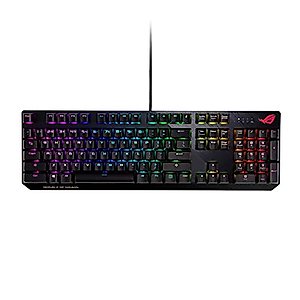 ASUS RGB Mechanical Gaming Keyboard - ROG Strix Scope | Cherry MX Red Switches | 2X Wider Ctrl Key for FPS Precision | Gaming Keyboard for PC (Renewed)