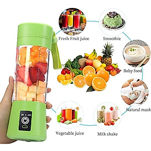 Generic Rechargeable electric orange mini travel fruit portable fresh professional usb extractor cirtrus juicer blender (Green), 7.5X7.5X23CM