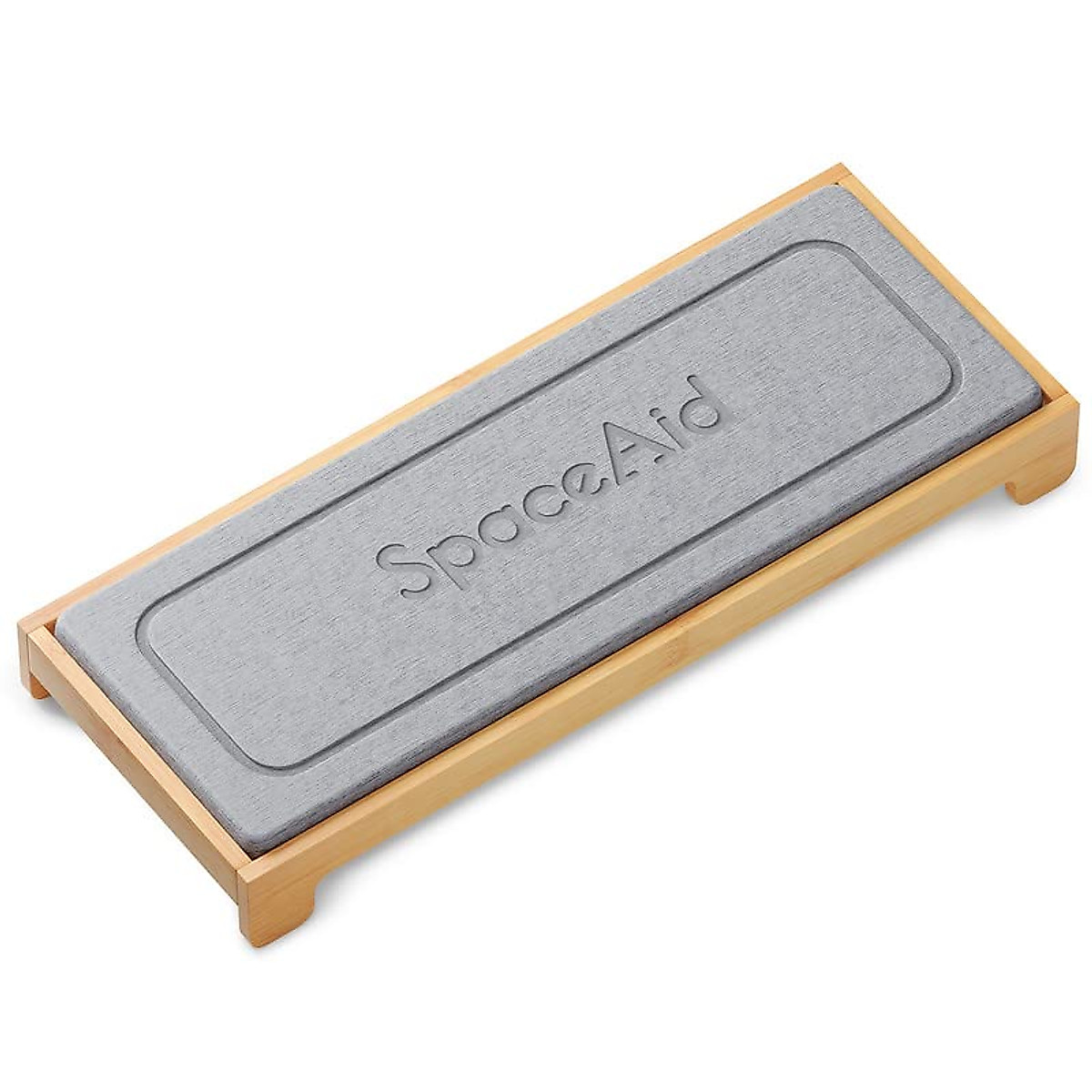 SpaceAid DryingNeat Sink Organizer, Instant Dry Sink Caddy Organizers, Kitchen Sponge Soap Holder Dispenser, Countertop Fast Drying Rack (Bamboo Rack, Gray)