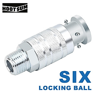 1/2" Air Hose Fittings Set, High Flow 1PC I/M Industrial Type Coupler with 1/2" MNPT, 2PCS Plugs with 1/2" NPT, 3PCS Steel Air Compressor Accessories Quick Connect Fittings 300PSI