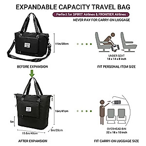 TOOSEA Large Capacity Expandable Travel Duffle Bag Dry Wet Separation for Women Carry On, Weekender Overnight Gym Tote Bag with Luggage Sleeve, Personal Item Bag