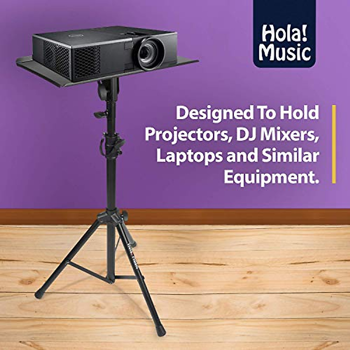 Hola! Music HPS-290B Professional Tripod Projector Mixer Stand, Black