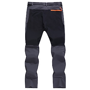 KELOIFUT Men's Hiking Cargo Pants Quick-Dry Outdoor Water Resistant Lightweight Mountain Breathable Zipper Pocket Work Pants Dark Grey L