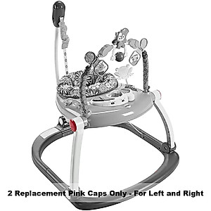 Replacement Parts for Fisher-Price Floral Confetti Space-Saver Jumperoo - DKT02~2 Pink Replacement Caps ~ Left and Right