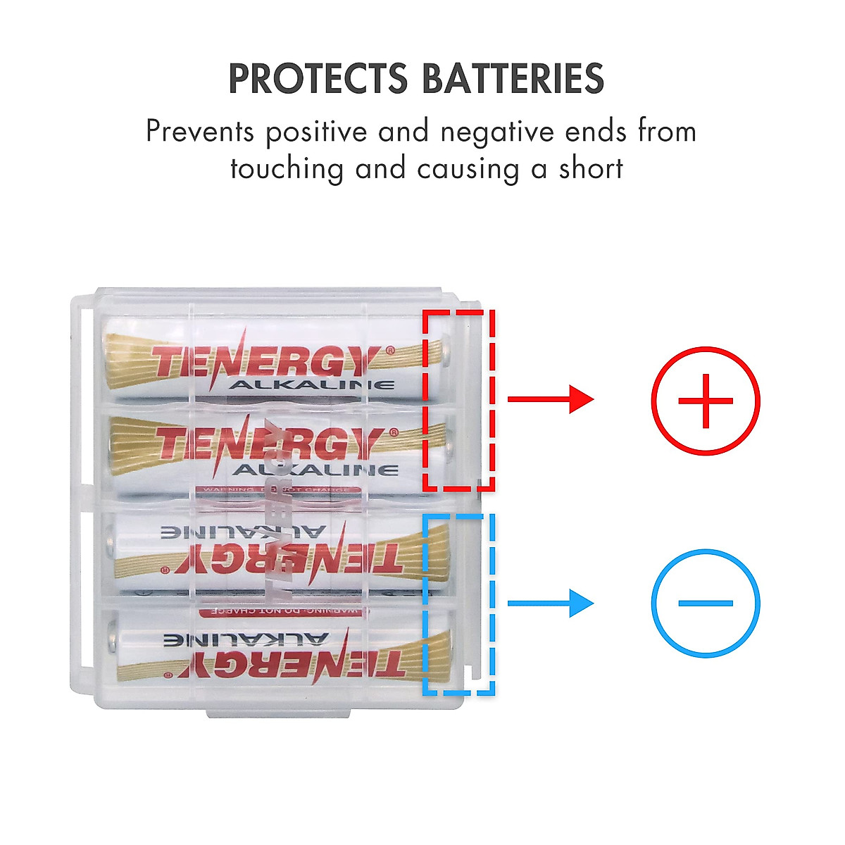 Tenergy 10 Pack Plastic Storage Case for AA/AAA Batteries (Batteries Sold Separately)