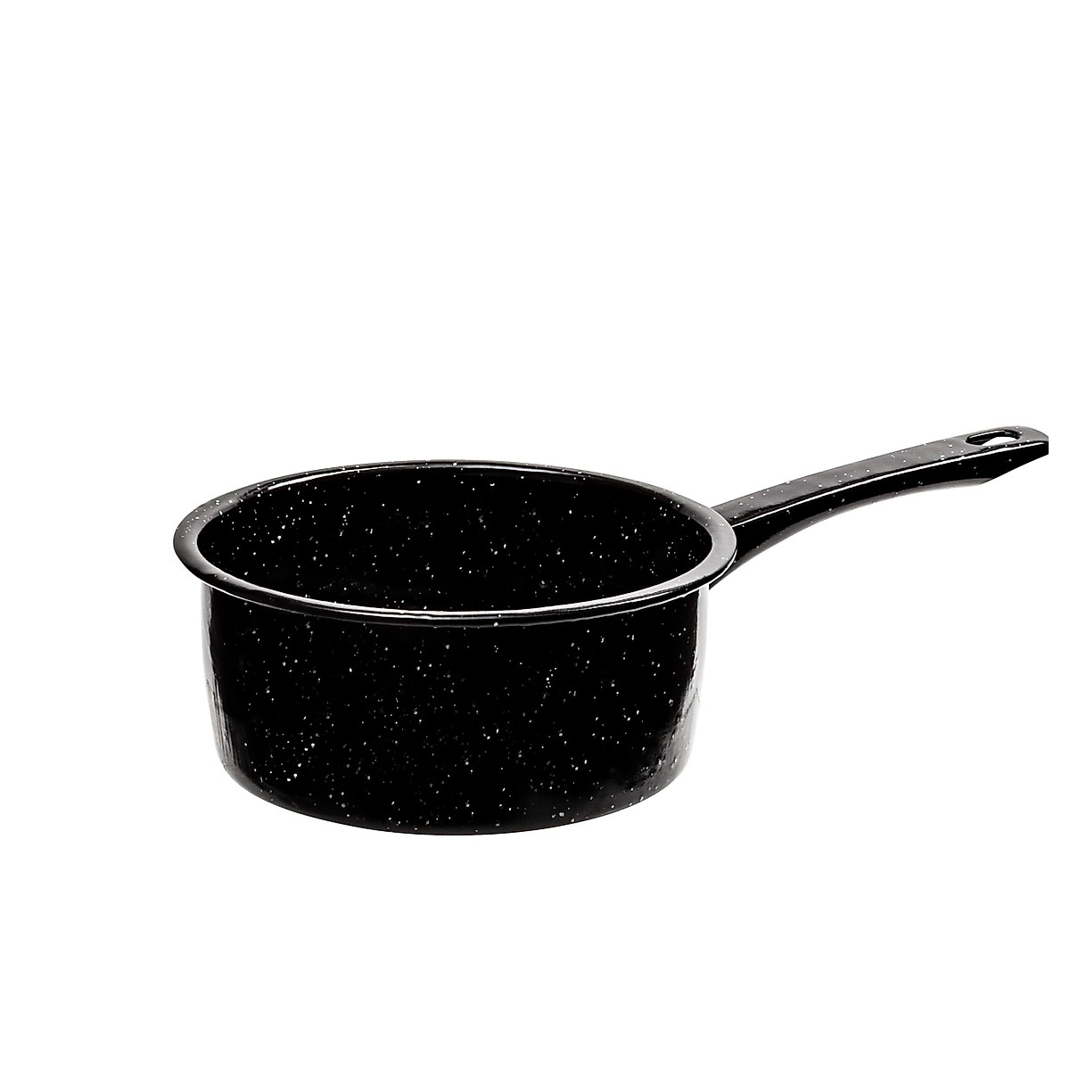 Millvado Granite 1 Quart Saucepan, Naturally Nonstick Sauce Pots, Speckled Enamel Cookware, Small Sauce Pan for Cooking and Boiling, Granite Cooking Pot for Stovetop, Campfire, Outdoor Stove
