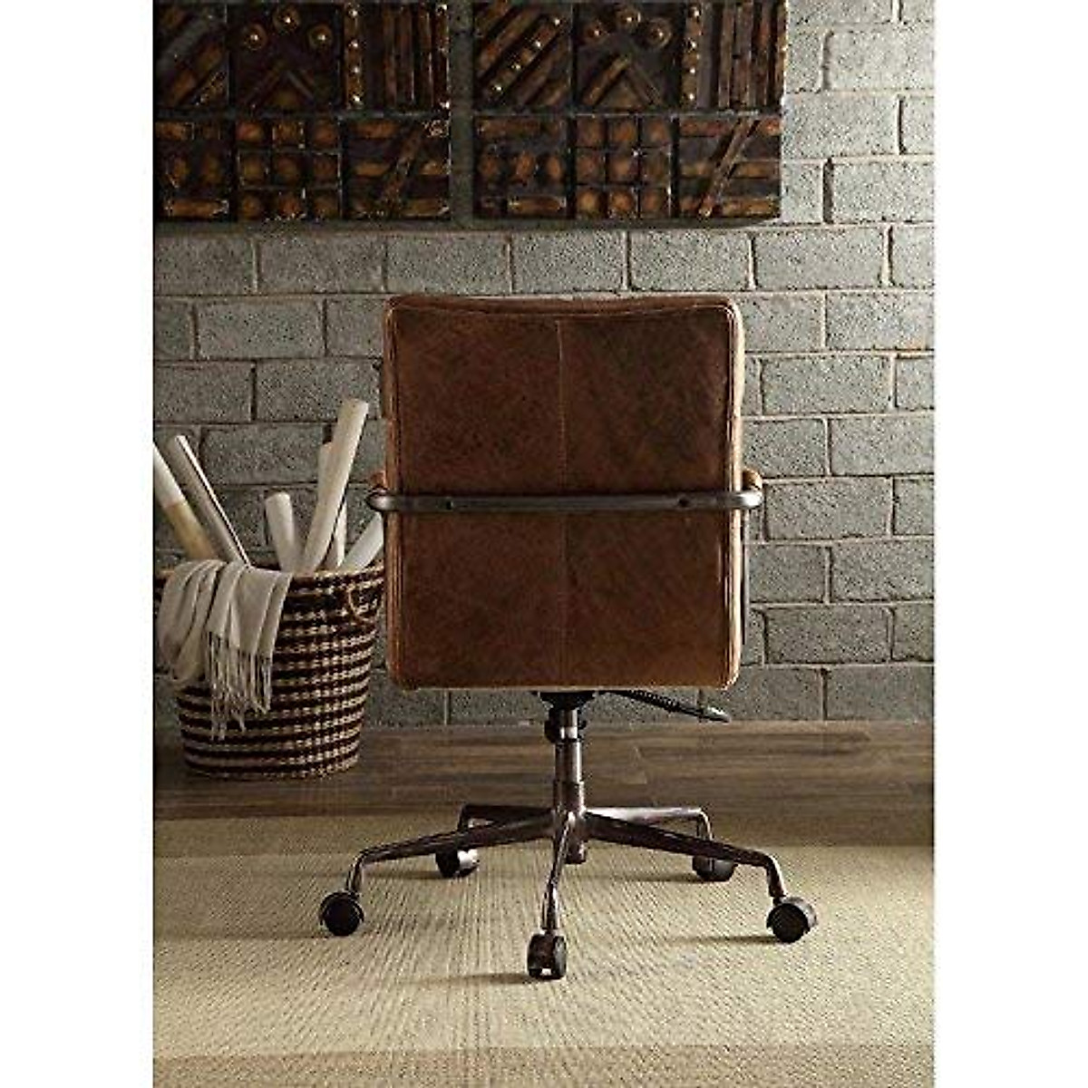 ACME Harith Executive Office Chair - 92414 - Retro Brown Top Grain Leather