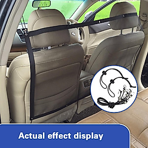 gunhunt Pack-1 Car Pet Protection Net, Car Divider Net, Pet Net Barrier, Backseat Safety Guardrail, Obstacle Isolation Net, Car Interior Products, for Most Cars, Trucks and Vans (Black)