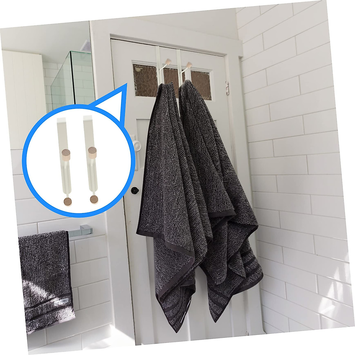 Zerodeko 18 Pcs Coat Hook Behind Door Behind Door Hooks Over Door Towel Hanger Hooks for Hanging Coats Over The Door Coat Hook Storage Hangers Storage Hook White Hook Rack Wood Hook up