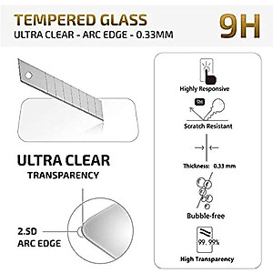 NEW'C Pack of 3, Glass Screen Protector for Oppo A53 / A53s, Tempered Glass Anti-Scratch, Anti-Fingerprints, Bubble-Free, 9H Hardness, 0.33mm Ultra Transparent, Ultra Resistant