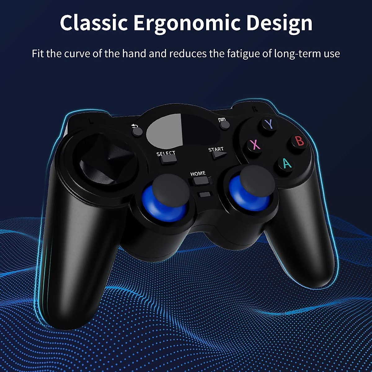 2 Pack USB Wireless Gaming Controller for PC/Laptop Computer (Windows XP/7/8/10)/ Android / PS3 & Steam Joystick Gamepad for pc Games Controller Compatible Android (Black+Black)