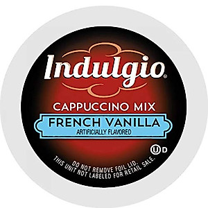 Indulgio Cappuccino Mix 48 Count Single Serve Brew Cups French Vanilla
