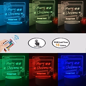 Gifts for Adults Kids, Personalized DIY Message Board Night Light,USB Powered Table Lamp with Erasable Pen and Remote Control, Office Room Desktop Decoration, Gifts for Wedding Anniversary Birthdays