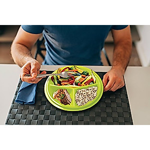 Rehabilitation Advantage 3 Compartment Portion Plate with Lid (Set of 2)