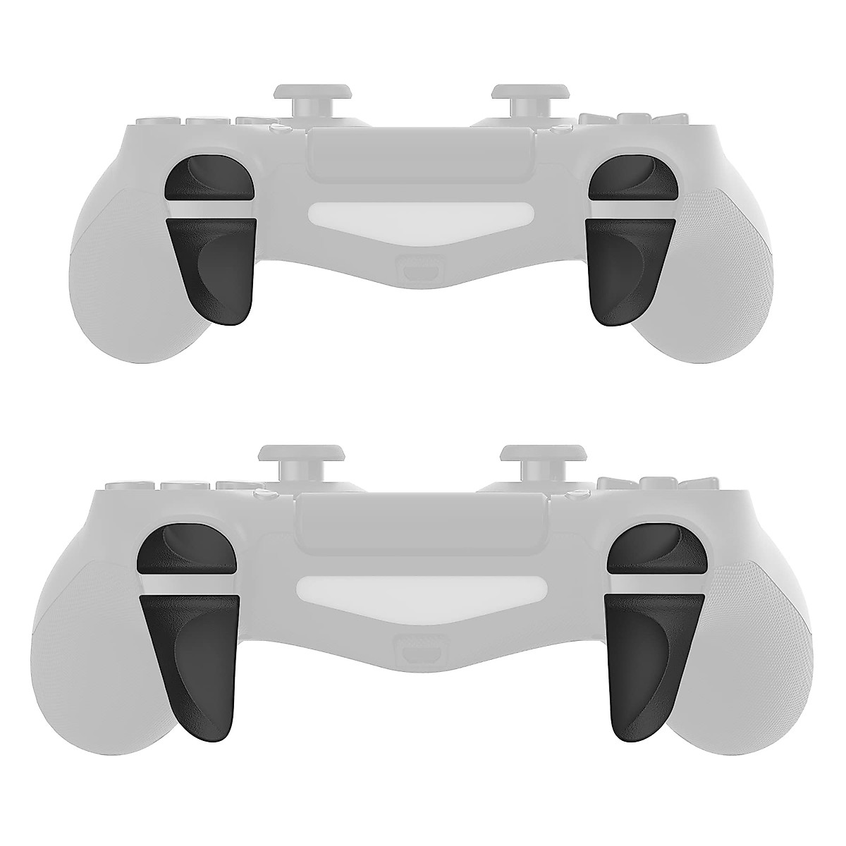 PlayVital 2 Pair Shoulder Buttons Extension Triggers for PS4 All Model Controller, Game Improvement Adjusters for PS4 Controller, Bumper Trigger Extenders for PS4 Slim Pro Controller - Black