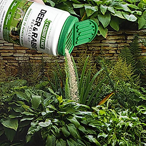 Liquid Fence Deer and Rabbit Repellent Granular, Keep Deer and Rabbits Out of Garden Patio and Backyard, Use on Gardens Shrubs and Trees, Harmless to Plants and Animals When Used & Stored as Directed, 2 lb,White