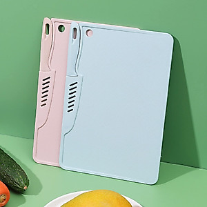 Mini Travel Cutting Board,Cutting Boards for Kitchen,Plastic Utility Cutting Board with Handles,Safe Multifunctional Portable Fruit Chopping Board With Knife Hanging Hole for Kitchen(pink)