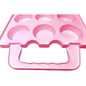 DuraCasa Cupcake Carrier, Cupcake Holder - Premium Upgraded Model - Store up to 36 Cupcakes or 3 Large Cakes - Stacking Cupcake Storage Container - Cookie, Muffin or Cake Carrier (Pink, Three Tier)