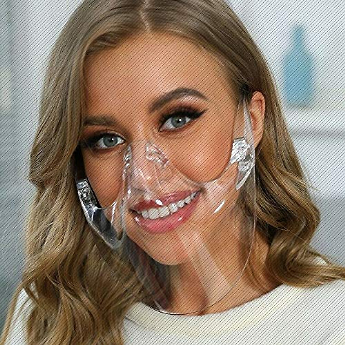MAXRIENY Clear Face Shield, Face Shield Reusable Plastic Face Shield and Breathable Transparent Face Shield for Women 5.4x5.7in
