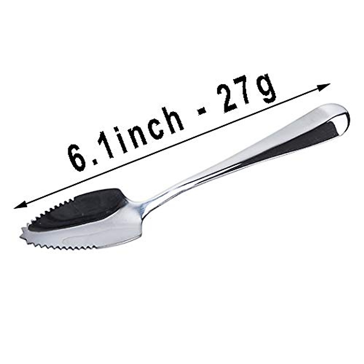 JUCOXO Grapefruit Spoons Set, 4 Pieces 6.1 inch Stainless Steel Half Serrated Citrus Fruit Vintage Dessert Spoons Gift for Kitchen