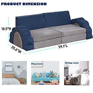 WEEKAN Kids Play Couch Set of 10 Modular toddler couch, Multifunctional Play Kids Sofa Great for Bedrooms and living room, Imaginative Kids Couch for Girls and Boys.