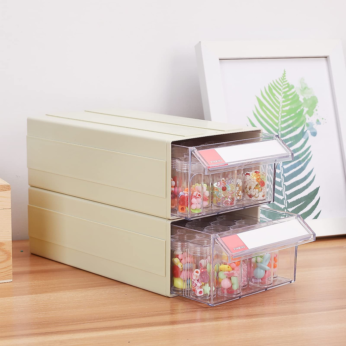 HOHOTIME Diamond Painting Storage Containers, 160 Slots Stackable Craft Diamond Painting Accessories Kits, 4 Pack Diamond Art Storage Box for Diamond Art Craft Jewelry Beads Organizer DIY Art Craft