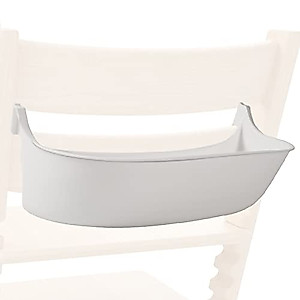 High Chair Catchy Compatible with Tripp Trapp Highchair Storage Tray | Multipurpose Highchair Storage Tray Accessory for Storage Bibs, Baby Wipes, Snacks, Toys | Dishwasher-Safe & BPA-Free - White