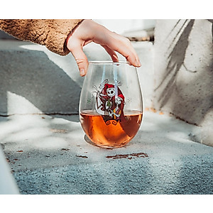 Disney The Nightmare Before Christmas Jack and Sally Stemless Wine Glass Tumbler | Holds 34 Ounces