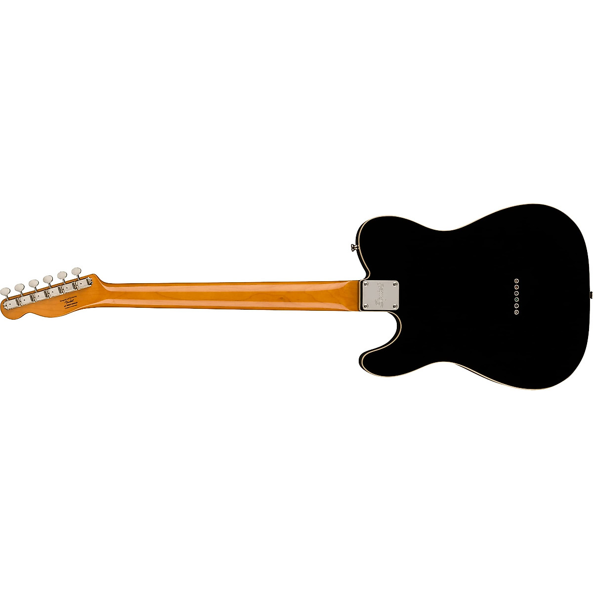 Squier Classic Vibe Baritone Custom Telecaster Electric Guitar, with 2-Year Warranty, Black, Laurel Fingerboard