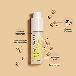 Honest Beauty Vitamin C Radiance Serum with Artichoke & Clover Extracts | Paraben Free, Dermatologist Tested, Cruelty Free | 1.0 Fl. Oz