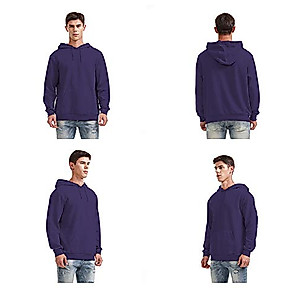 BETTERCHIC Men's Hooded Sweatshirt Long Sleeve Soft Brushed Fleece Hoody Classic Drawstring Pullover Hoodie (NAVY,XL