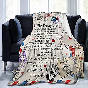 Fleece Blanket to My Daughter from Mom Dad You are My Sunshine Blanket Ultra-Soft Micro Light Weight Warm Bed Throw Blanket (to My Daughter, 80"x60")