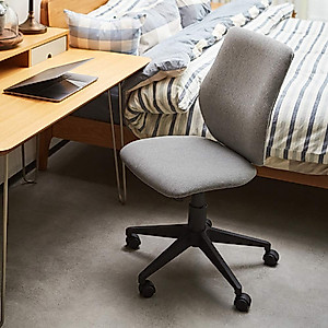 BOWTHY Armless Office Chair - Home Office Chair, Rolling Chair, Desk Chairs with Wheels No Arms, Fabric Task Chair, Swivel Chair for Desk, Sewing Chair(Gray)