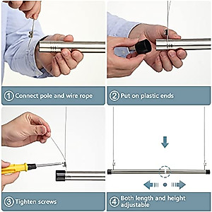 Double Closet Rods for Hanging Clothes, 15 to 39 Inch Adjustable Hanging Closet Bar - Heavy Duty Closet Poles Extender for Wardrobe Storage, Silver