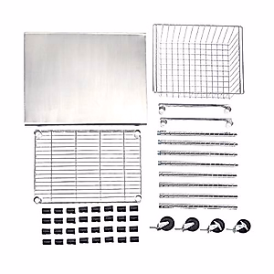 AmazonCommercial Heavy-Duty Stainless Steel Top Work Table, NSF Certified, 24" W x 20" D x 36" H